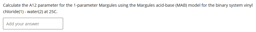 Calculate the A12 parameter for the 1-parameter | Chegg.com
