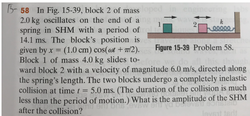 Solved 15- 58 In Fig. 15-39, block 2 of mass 2.0 kg | Chegg.com