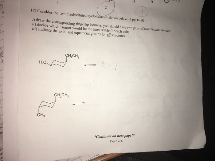 Solved 17) Consider the two disubstituted cyclohexanes shown | Chegg.com