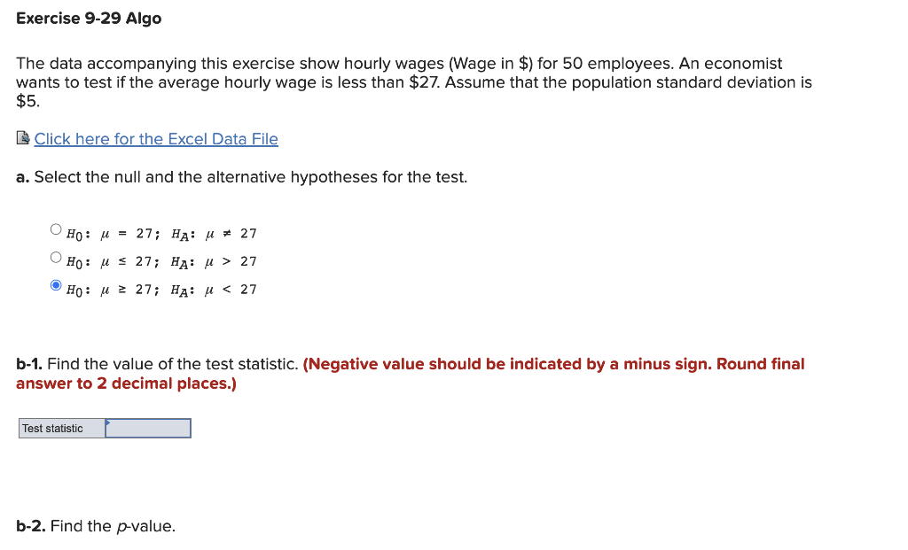 Solved Exercise 9-29 Algo The data accompanying this | Chegg.com