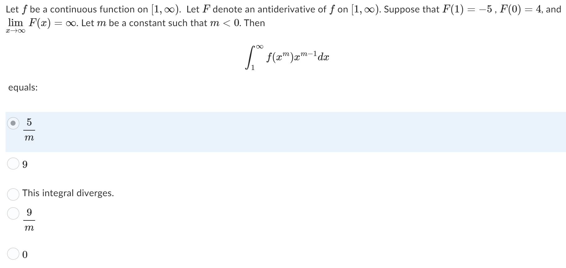 Solved Let f(x) be a function that is continuous for all x | Chegg.com