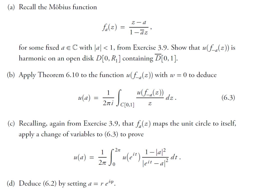 Solved 6.13. Recall from Exercise 4.31 the Poisson kernel | Chegg.com