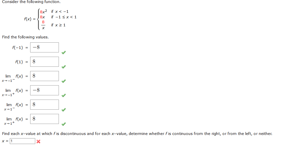 Solved Consider the following function. f(x) = 8x2 if x
