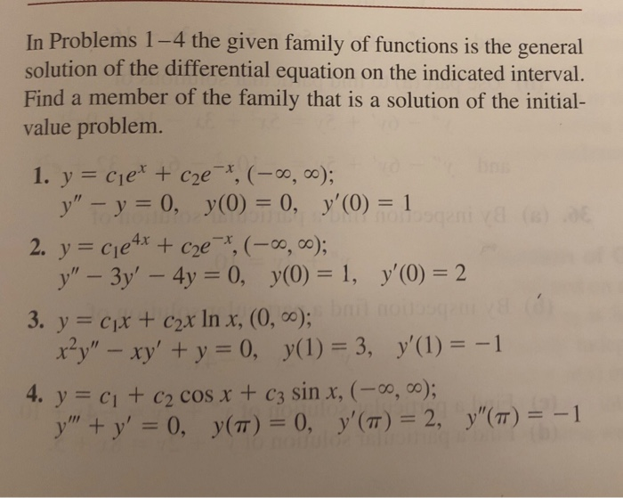 Solved In Problems 1-4 the given family of functions is the | Chegg.com