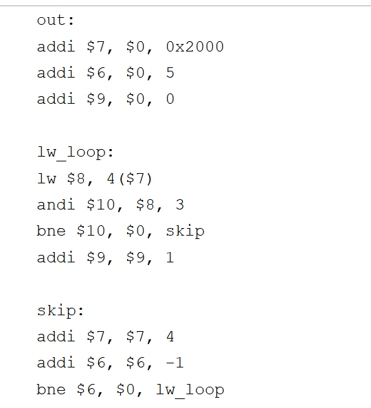 Answer the next question based on the following MIPS | Chegg.com