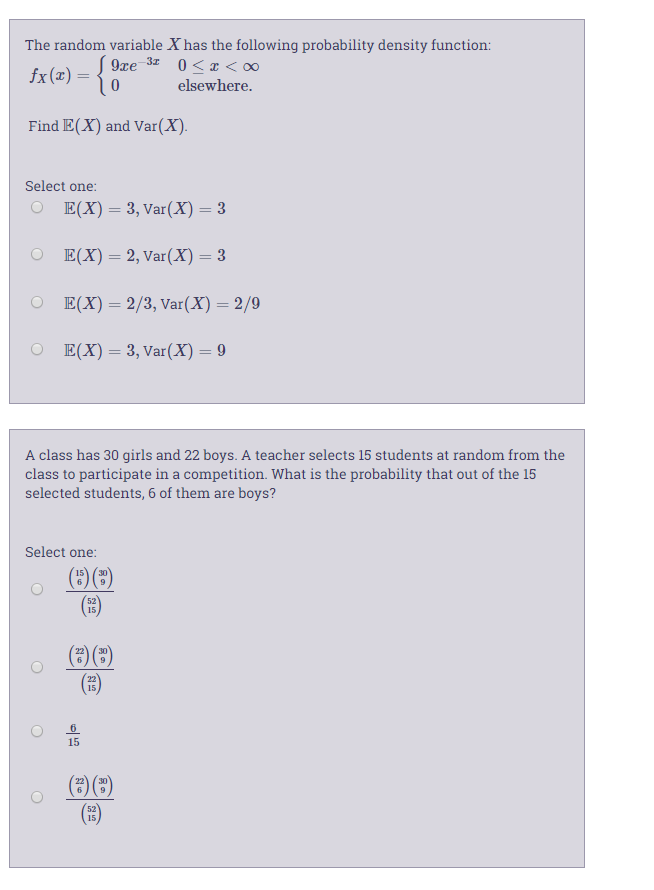 Solved The random variable Xhas the following probability | Chegg.com