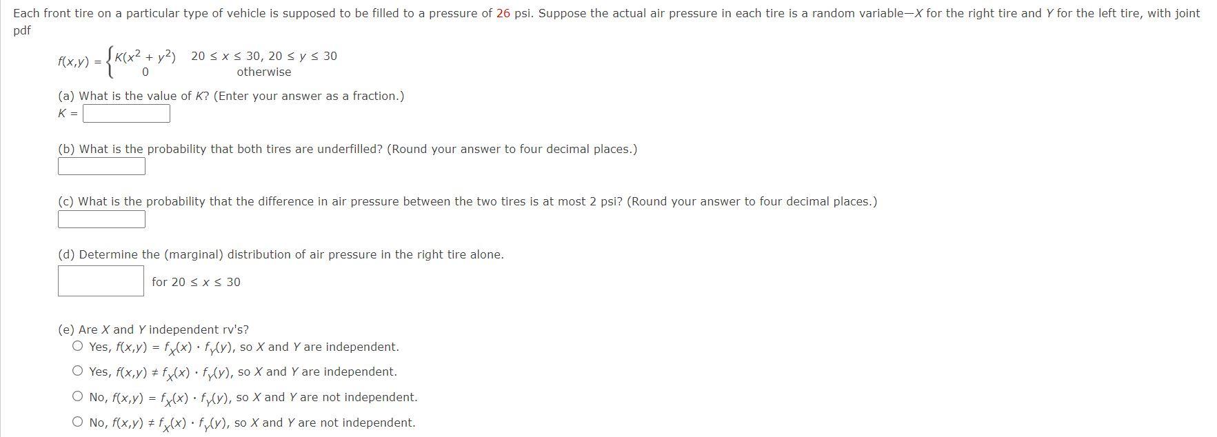 Solved pdf f(x,y)={K(x2+y2)020≤x≤30,20≤y≤30 otherwise (a) | Chegg.com