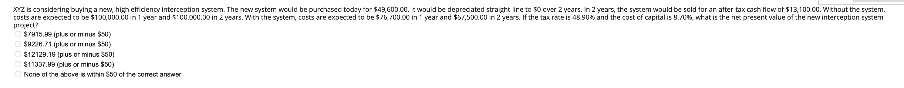 Solved XYZ is considering buying a new, high efficiency | Chegg.com