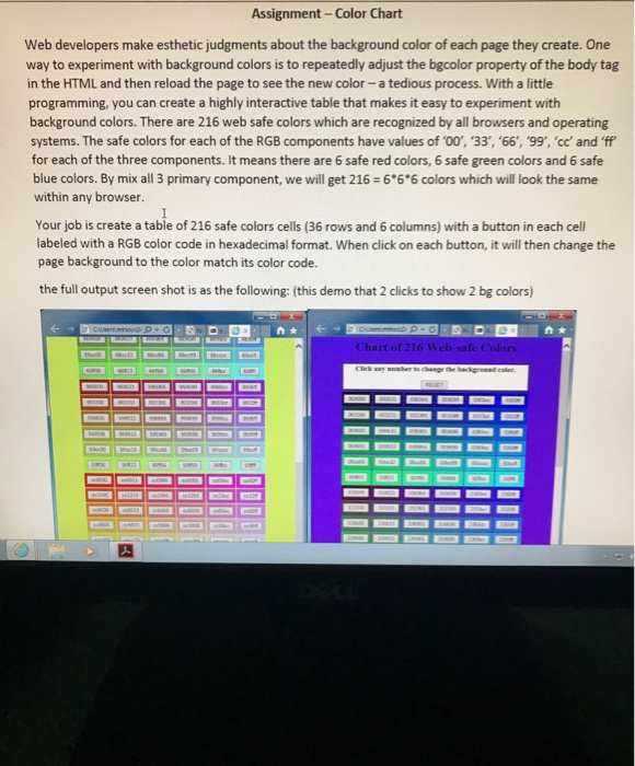 Solved Assignment-Color Chart Web developers make esthetic | Chegg.com