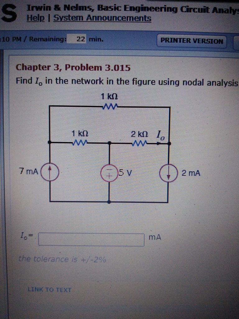 Solved S Irwin & Nelms, Basic Engineering Circuit Analy= | Chegg.com