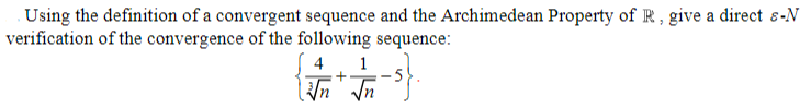 Solved Using the definition of a convergent sequence and the | Chegg.com
