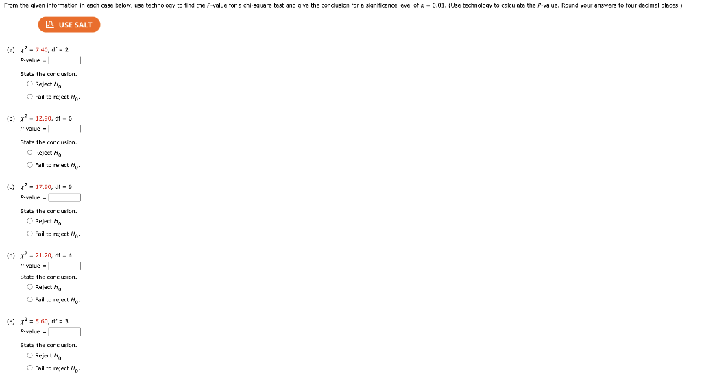 Solved The Given Information In Each Case Below Use 