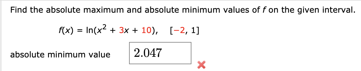 Solved Find the absolute maximum and absolute minimum values | Chegg.com