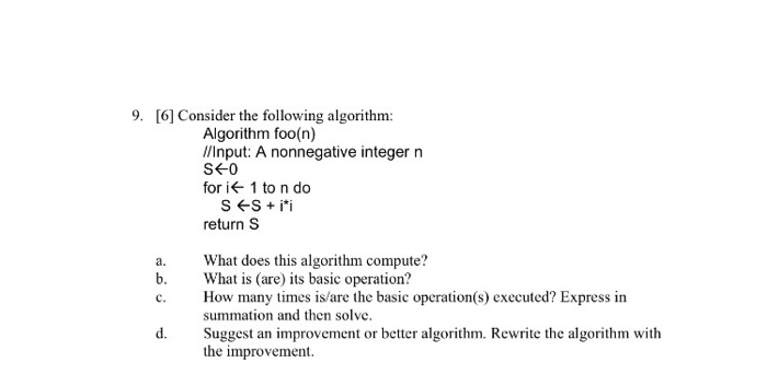 Solved Consider the following algorithm: Algorithm | Chegg.com