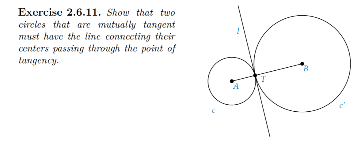 Solved Exercise 2.6.11. Show that two circles that are | Chegg.com