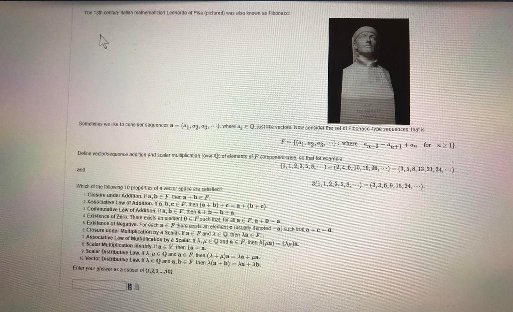 Solved The 13th century Italian mathematician Leonardo of | Chegg.com