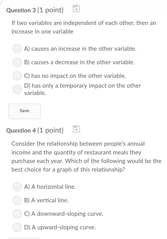 Solved Question 1 (1 point) d If two variables are inversely | Chegg.com