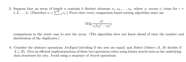 Solved = 3. Suppose that an array of length n contains k | Chegg.com