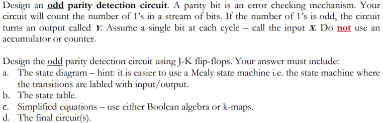 Solved Design an odd parity detection circuit. A parity bit | Chegg.com
