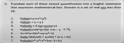Solved C. Translate each of these nested quantification into | Chegg.com
