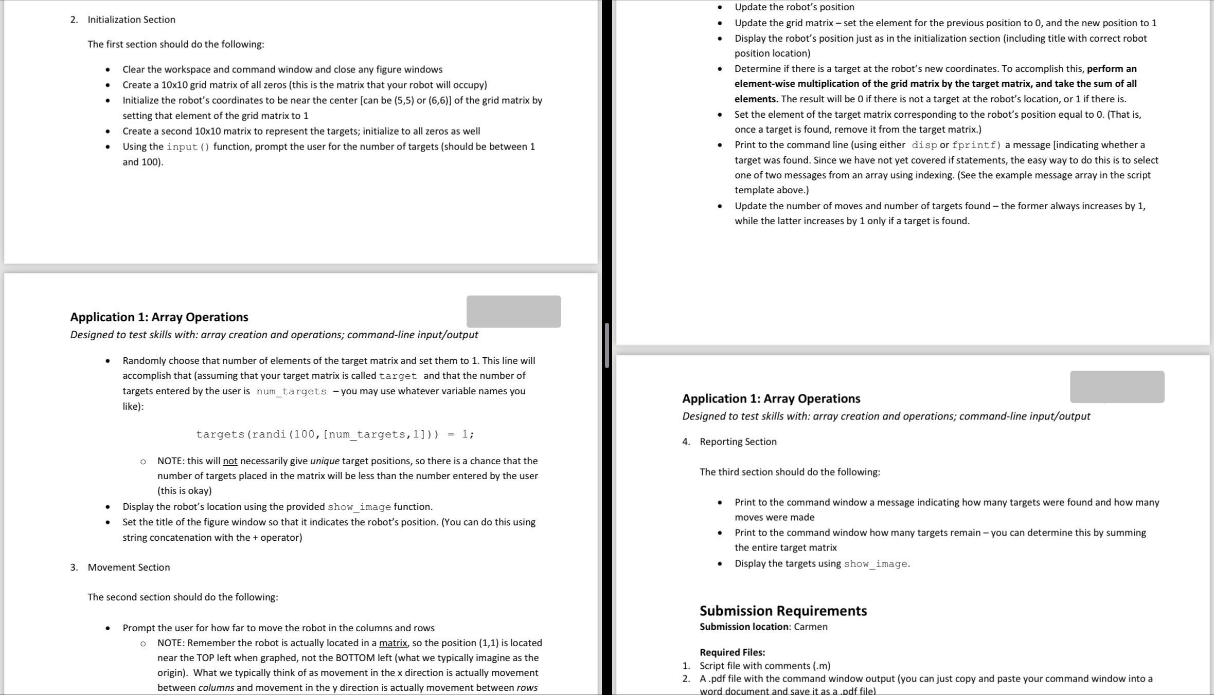 Solved Initialization SectionThe first section should do the | Chegg.com