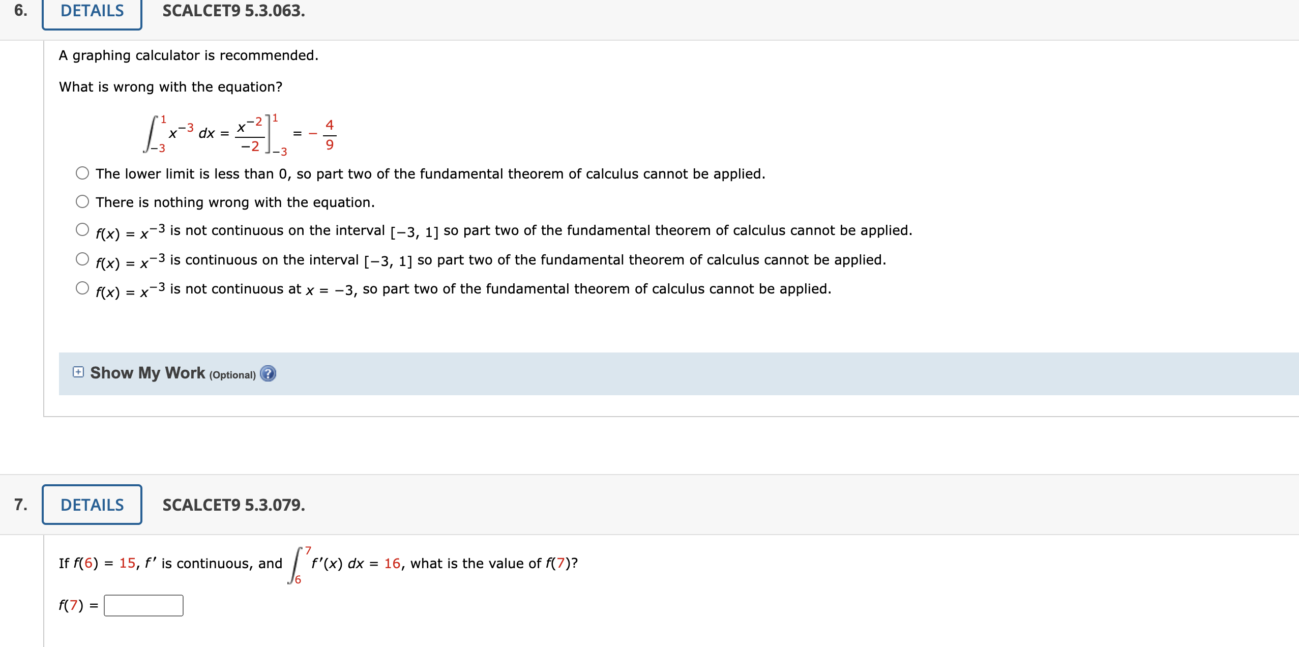 Solved A graphing calculator is recommended. What is wrong | Chegg.com