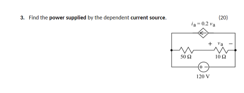 3. ﻿Find the power supplied by the dependent current | Chegg.com