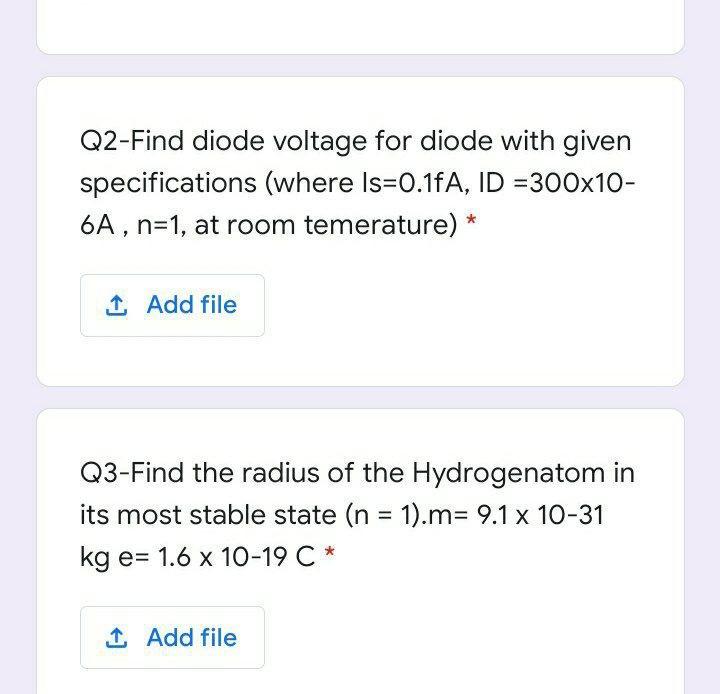 Solved Q2-Find diode voltage for diode with given | Chegg.com