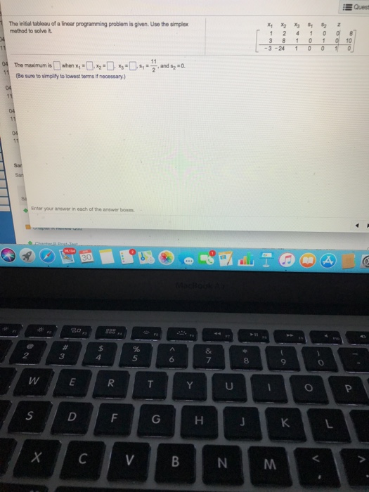 Solved The initial tableau of a linear programming problem | Chegg.com
