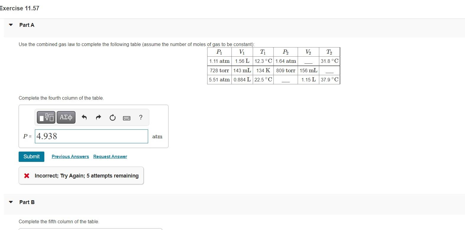 Solved Complete the fourth column of the table. * Incorrect; | Chegg.com