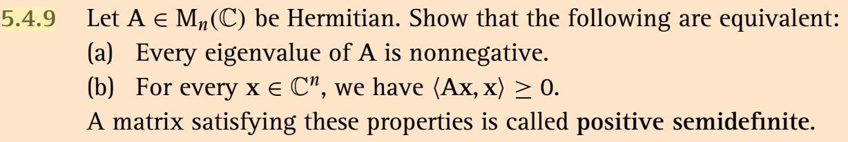 Solved 5.4.9 Let A € Mn(C) be Hermitian. Show that the | Chegg.com