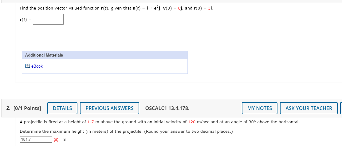 Solved Find the position vector-valued function r(t), given | Chegg.com