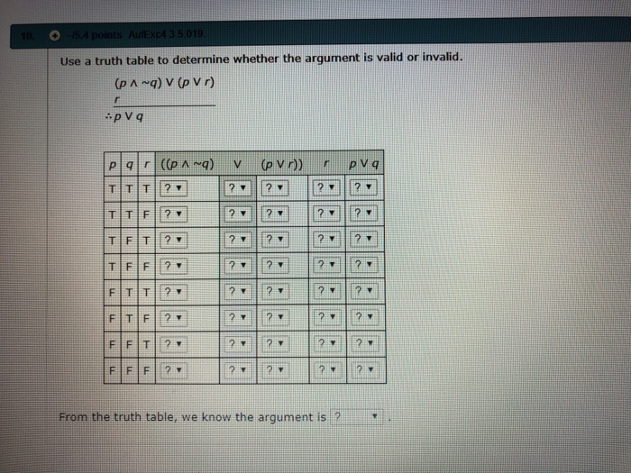 Solved Use a truth table to determine whether the argument | Chegg.com