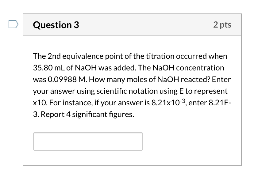 Solved The 2nd equivalence point of the titration occurred | Chegg.com