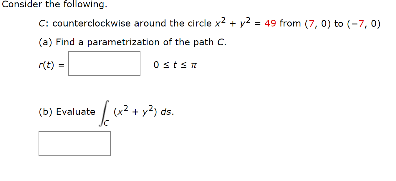 Solved Consider the following. C: counterclockwise around | Chegg.com