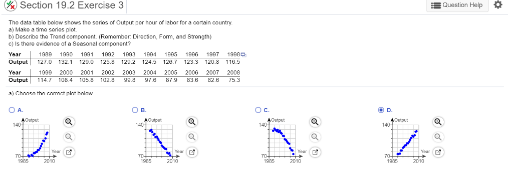 Solved Section 19.2 Exercise 3 Question Help The data table | Chegg.com