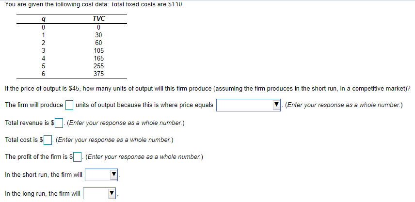 Solved 1. marginal cost, average variable cost, average | Chegg.com