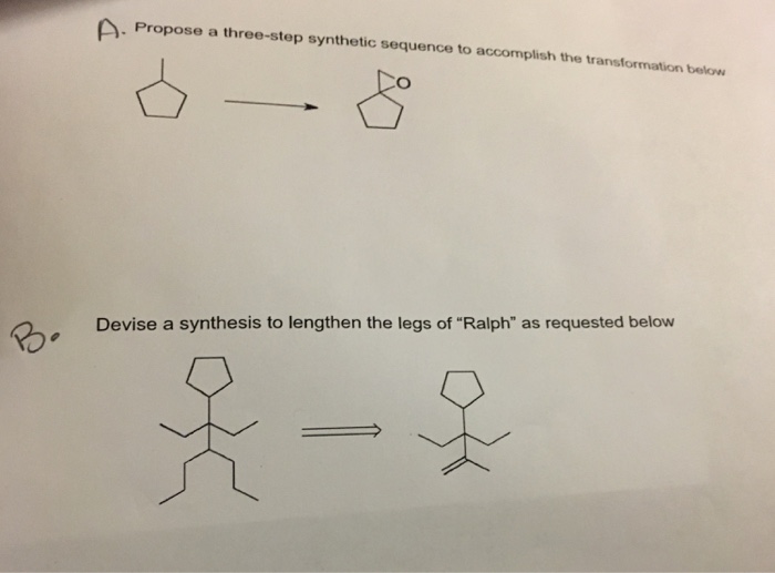 Solved A. Propose a 3 step synthesis to accomplish this | Chegg.com