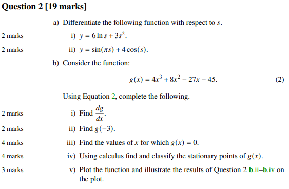Solved a) Differentiate the following function with respect | Chegg.com