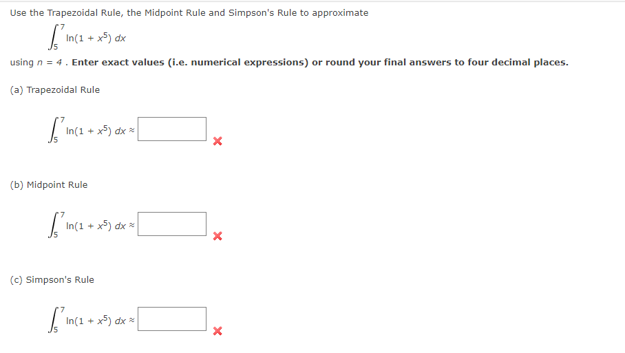Solved Use the Trapezoidal Rule, the Midpoint Rule and | Chegg.com