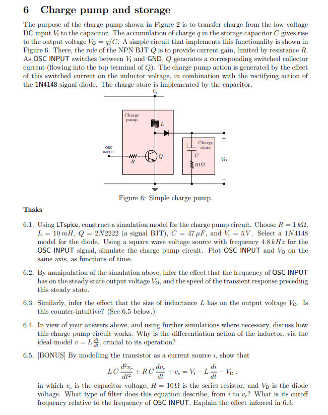 6 Charge pump and storage The purpose of the charge | Chegg.com