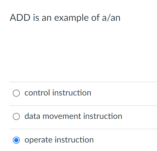 Solved ADD is an example of a/ancontrol instructiondata | Chegg.com
