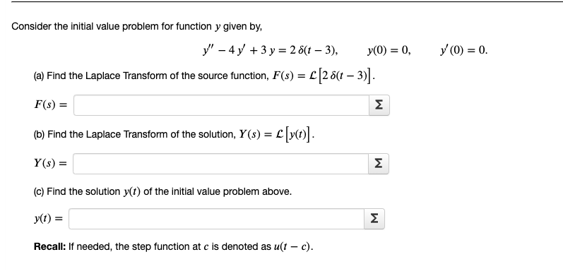 Solved Consider the initial value problem for function 𝑦y | Chegg.com