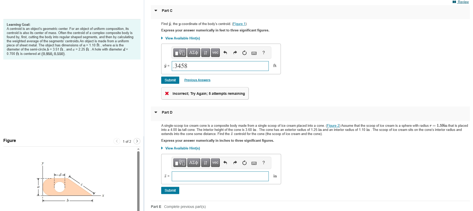 Learning Goal: A centroid is an object's geometric | Chegg.com