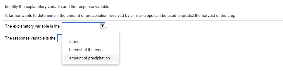 Solved Identify The Explanatory Variable And The Response 6941