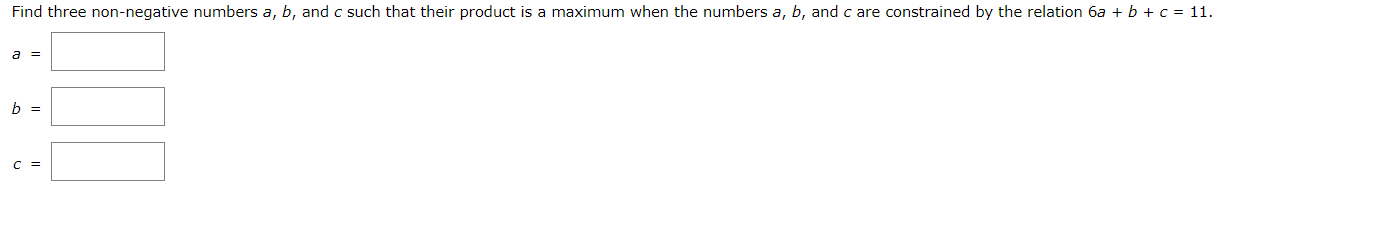Solved Find three non-negative numbers a, ﻿b, ﻿and c such | Chegg.com