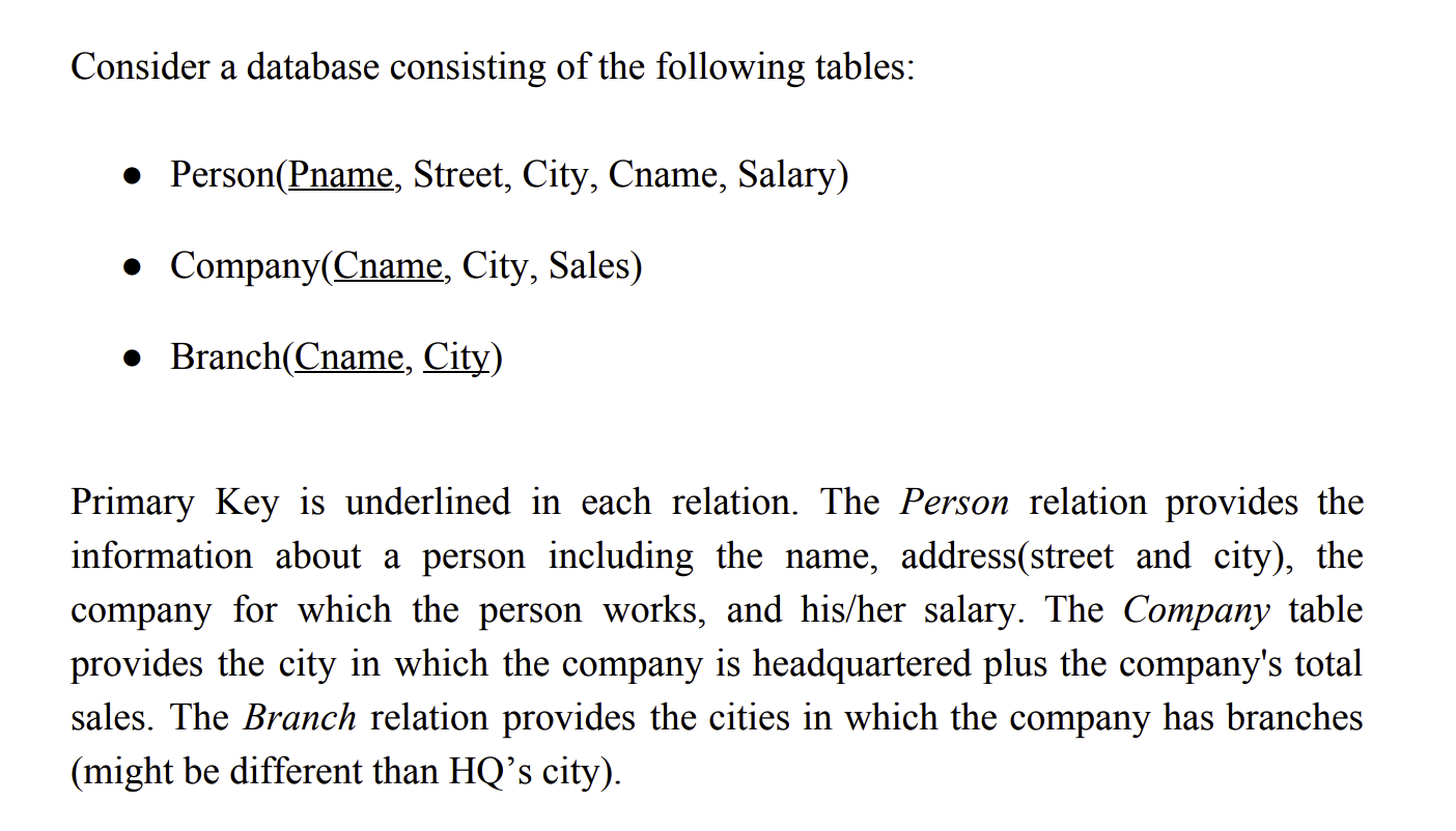 Solved Write the SQL query: Find the names of all companies | Chegg.com