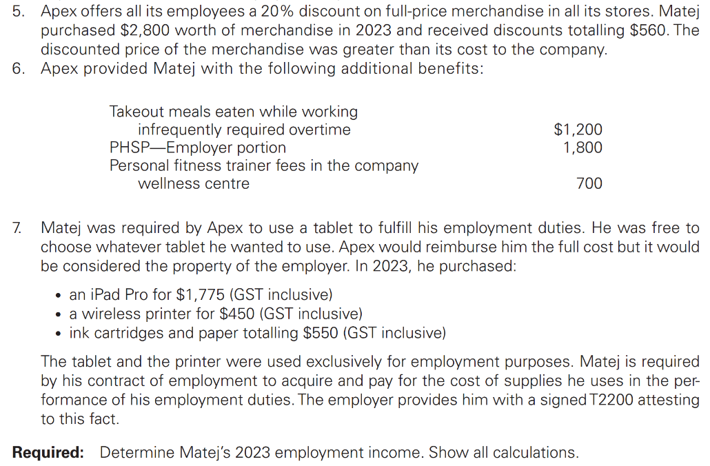 Solved AP 3-10 Employment Income Mr. Matej Novak has been | Chegg.com
