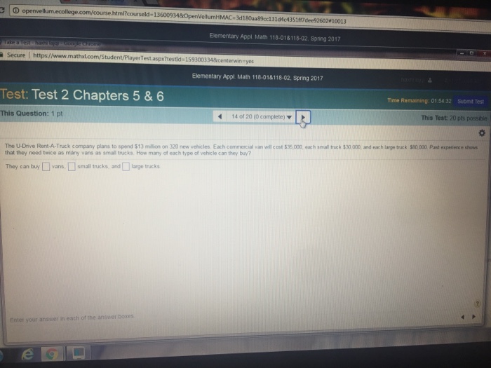 Solved D openvellum ecollege.com/course.html?courseld | Chegg.com