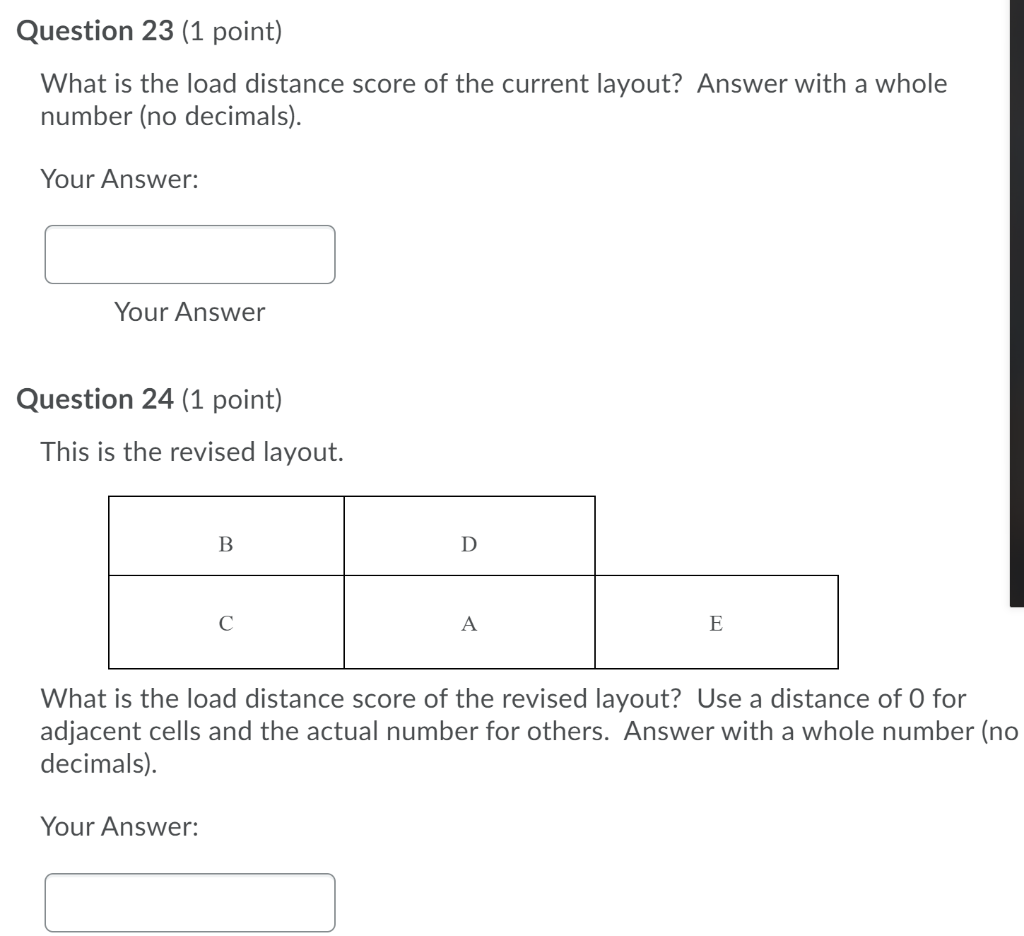 Solved c) You are asked to provide input on a layout for a | Chegg.com